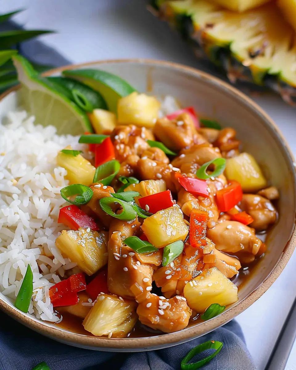 pineapple chicken and rice
