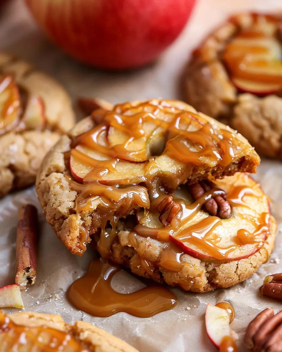 soft chewy caramel apple cookies