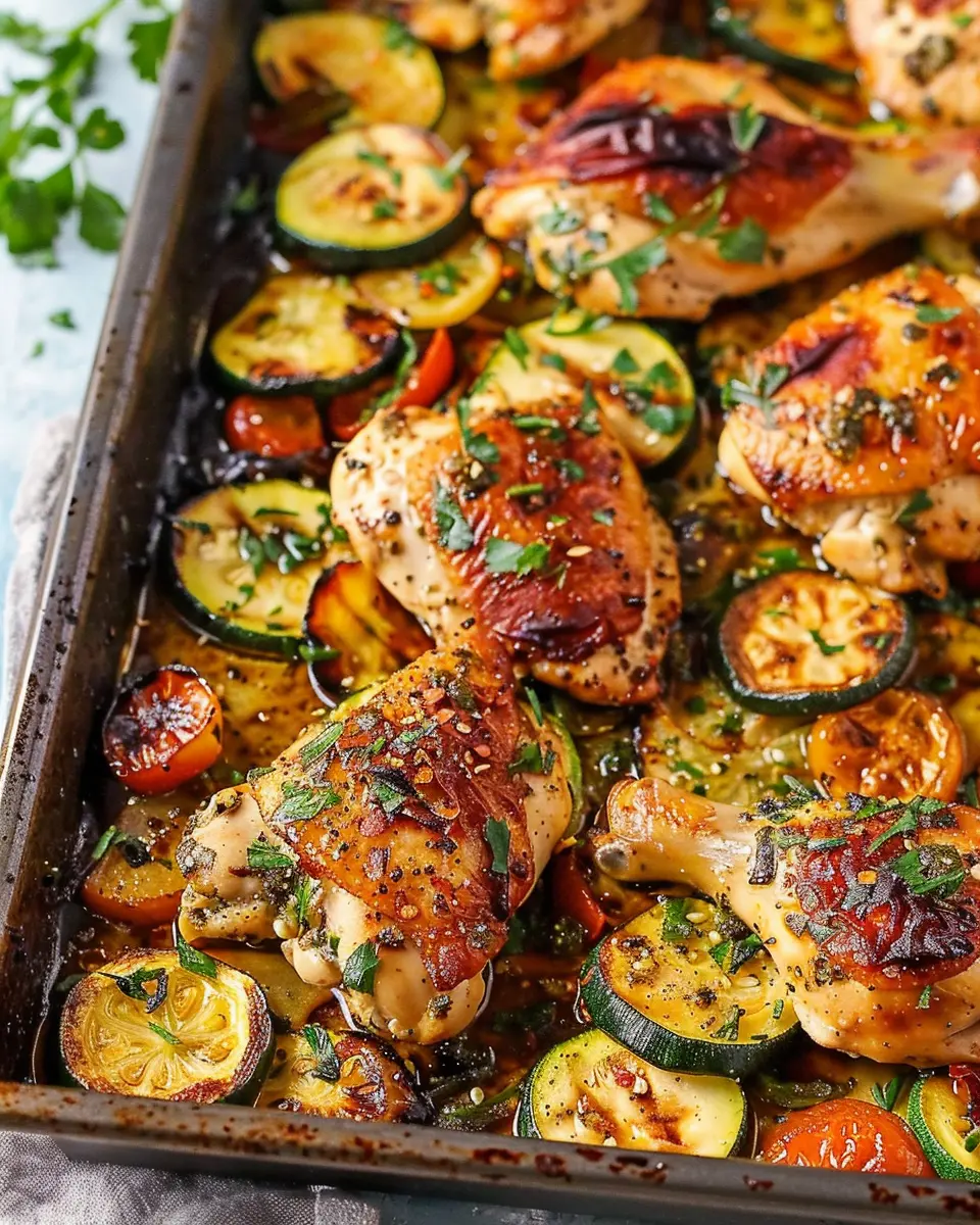 Sheet Pan Mediterranean Chicken & Zucchini